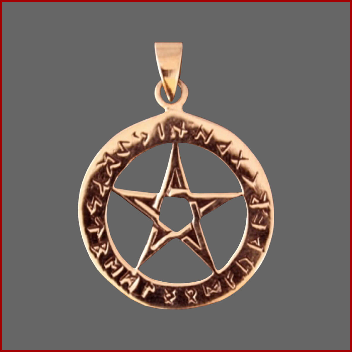 RUNEN PENTAGRAMM - Bronze - Schutz Amulett Drudenfuß Talisman Pentakel ...